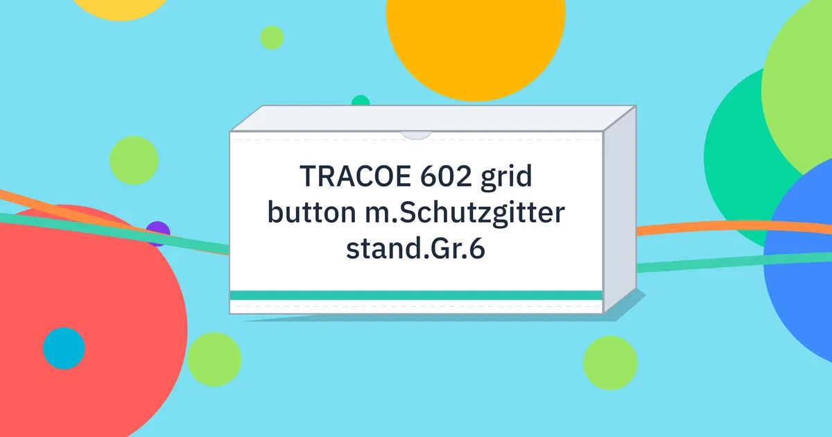 Symbolbild: Packung mit der Aufschrift TRACOE 602 grid button m.Schutzgitter stand.Gr.6 (PZN 00925264) – Verfügbarkeit und Bezug in Apotheken in Frankfurt am Main