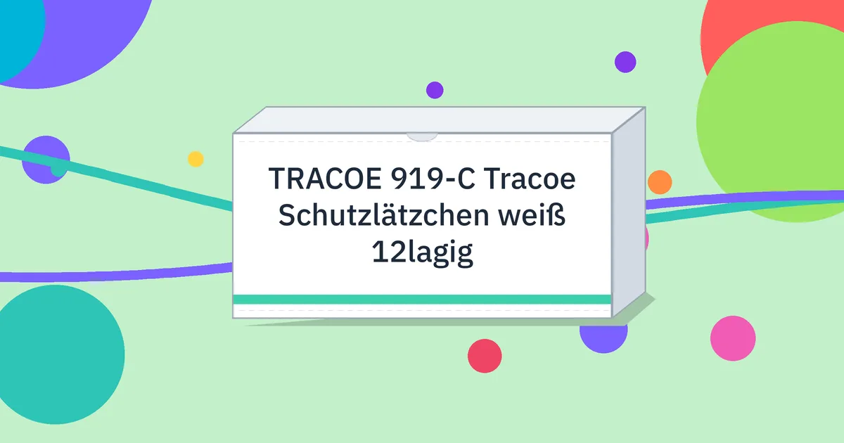 Symbolbild: Packung mit der Aufschrift TRACOE 919-C Tracoe Schutzlätzchen weiß 12lagig (PZN 02721703) – Verfügbarkeit und Bezug in Apotheken in Frankfurt am Main