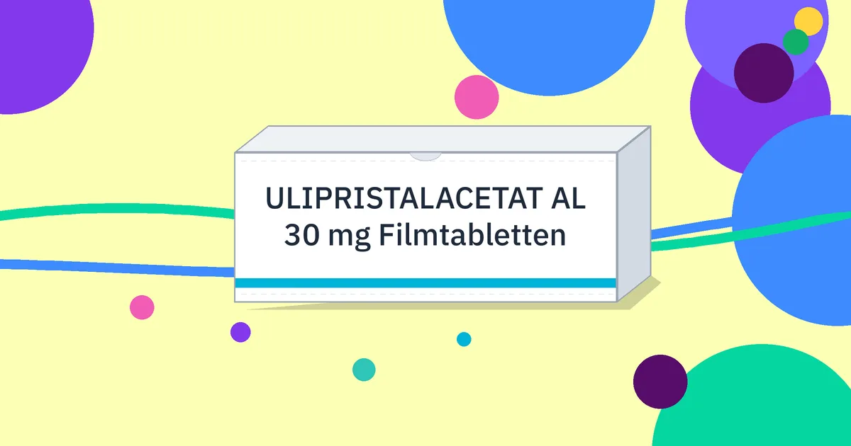 Symbolbild: Packung mit der Aufschrift ULIPRISTALACETAT AL 30 mg Filmtabletten (PZN 16312960) – Verfügbarkeit und Bezug in Apotheken in Frankfurt am Main