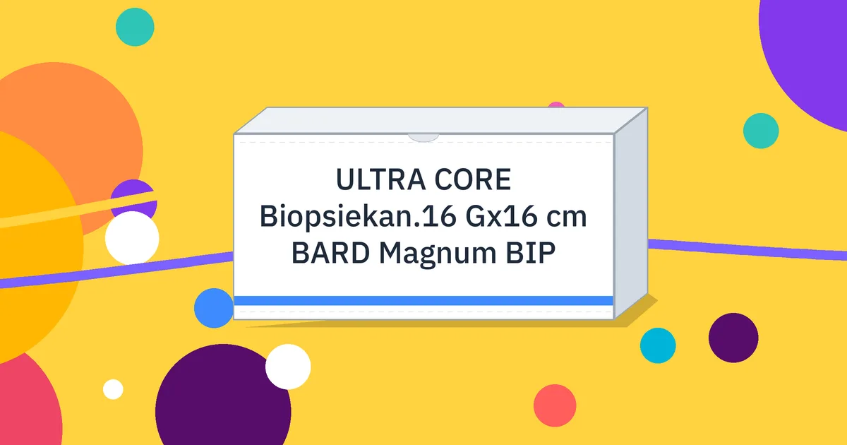 Symbolbild: Packung mit der Aufschrift ULTRA CORE Biopsiekan.16 Gx16 cm BARD Magnum BIP (PZN 04507173) – Verfügbarkeit und Bezug in Apotheken in Frankfurt am Main