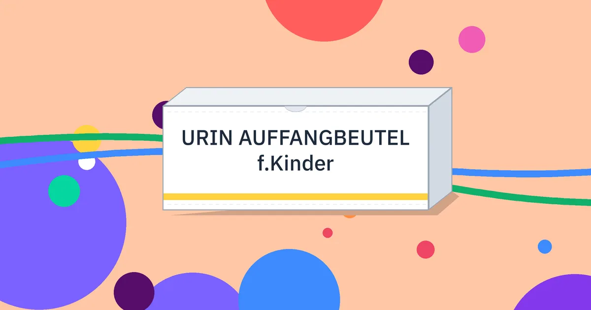 Symbolbild: Packung mit der Aufschrift URIN AUFFANGBEUTEL f.Kinder (PZN 07500616) – Verfügbarkeit und Bezug in Apotheken in Frankfurt am Main