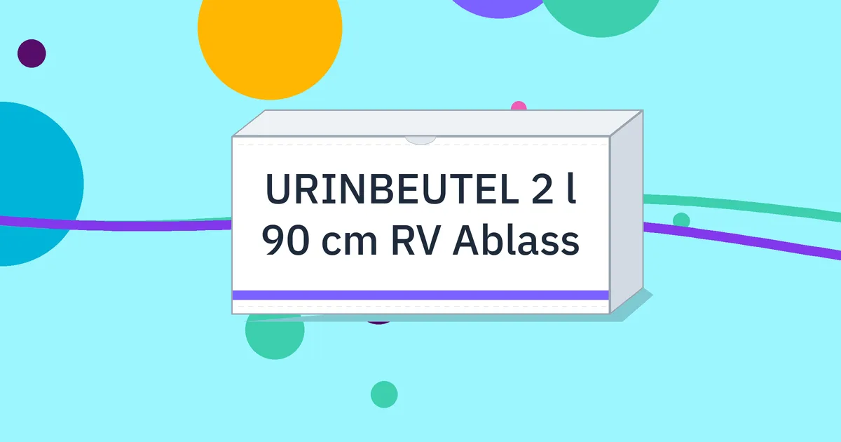 Symbolbild: Packung mit der Aufschrift URINBEUTEL 2 l 90 cm RV Ablass (PZN 07293695) – Verfügbarkeit und Bezug in Apotheken in Frankfurt am Main