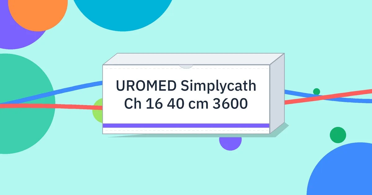 Symbolbild: Packung mit der Aufschrift UROMED Simplycath Ch 16 40 cm 3600 (PZN 00230929) – Verfügbarkeit und Bezug in Apotheken in Frankfurt am Main