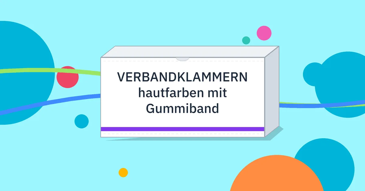 Symbolbild: Packung mit der Aufschrift VERBANDKLAMMERN hautfarben mit Gummiband (PZN 03139483) – Verfügbarkeit und Bezug in Apotheken in Frankfurt am Main