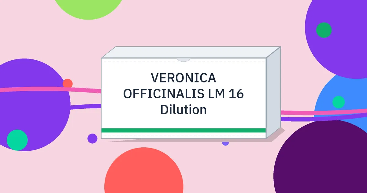 Symbolbild: Packung mit der Aufschrift VERONICA OFFICINALIS LM 16 Dilution (PZN 13270008) – Verfügbarkeit und Bezug in Apotheken in Frankfurt am Main
