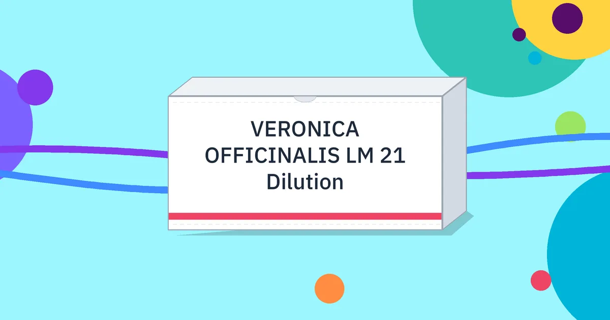 Symbolbild: Packung mit der Aufschrift VERONICA OFFICINALIS LM 21 Dilution (PZN 13270126) – Verfügbarkeit und Bezug in Apotheken in Frankfurt am Main