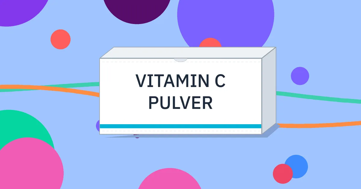 Symbolbild: Packung mit der Aufschrift VITAMIN C PULVER (PZN 17599751) – Verfügbarkeit und Bezug in Apotheken in Frankfurt am Main