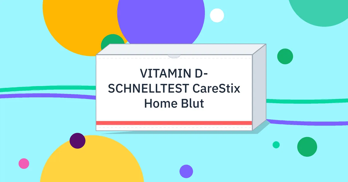 Symbolbild: Packung mit der Aufschrift VITAMIN D-SCHNELLTEST CareStix Home Blut (PZN 16384445) – Verfügbarkeit und Bezug in Apotheken in Frankfurt am Main
