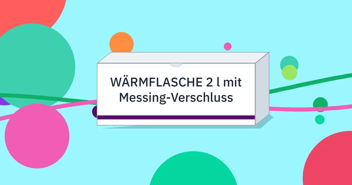 Symbolbild: Packung mit der Aufschrift WÄRMFLASCHE 2 l mit Messing-Verschluss (PZN 01740294) – Verfügbarkeit und Bezug in Apotheken in Frankfurt am Main