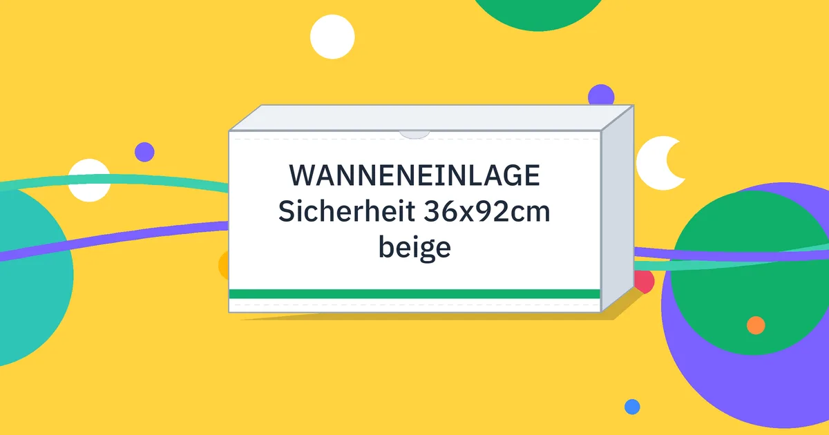 Symbolbild: Packung mit der Aufschrift WANNENEINLAGE Sicherheit 36x92cm beige (PZN 00903104) – Verfügbarkeit und Bezug in Apotheken in Frankfurt am Main
