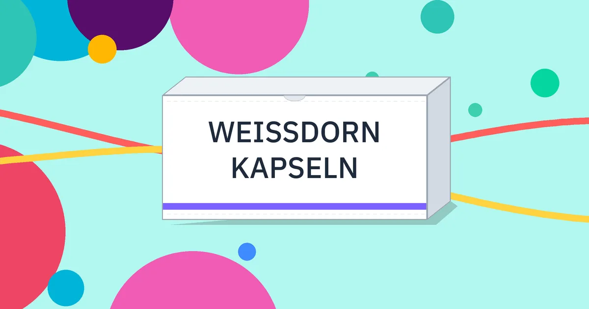 Symbolbild: Packung mit der Aufschrift WEISSDORN KAPSELN (PZN 20851674) – Verfügbarkeit und Bezug in Apotheken in Frankfurt am Main