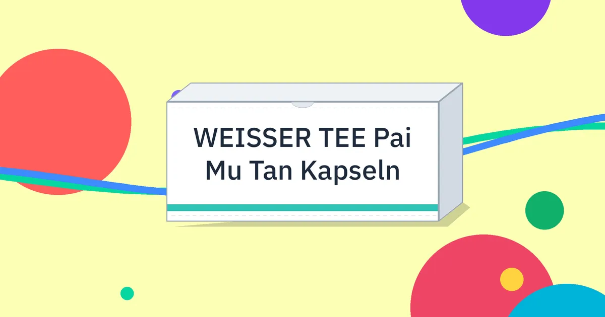 Symbolbild: Packung mit der Aufschrift WEISSER TEE Pai Mu Tan Kapseln (PZN 05987844) – Verfügbarkeit und Bezug in Apotheken in Frankfurt am Main