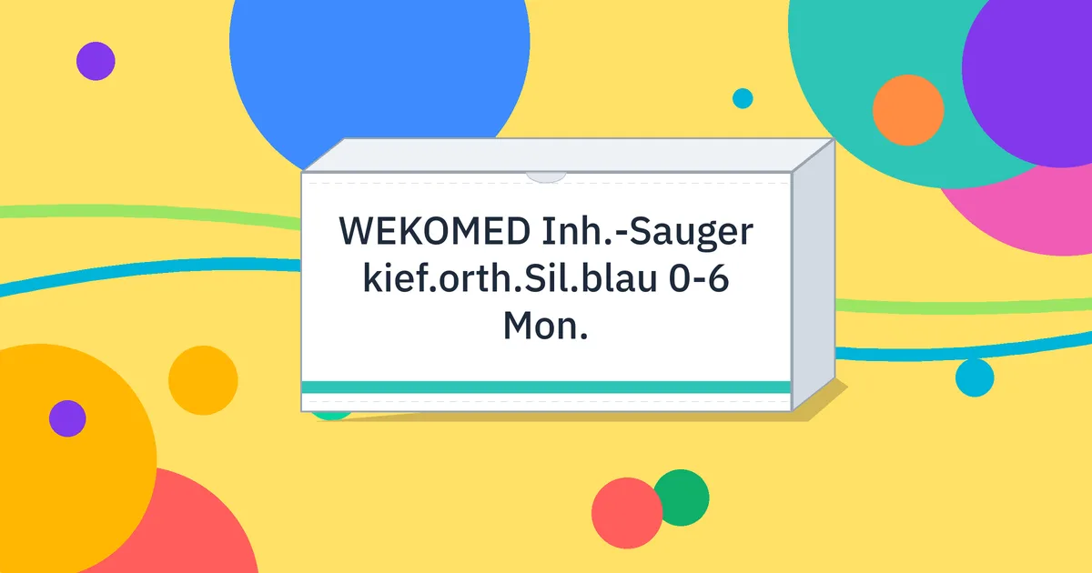 Symbolbild: Packung mit der Aufschrift WEKOMED Inh.-Sauger kief.orth.Sil.blau 0-6 Mon. (PZN 09238140) – Verfügbarkeit und Bezug in Apotheken in Frankfurt am Main