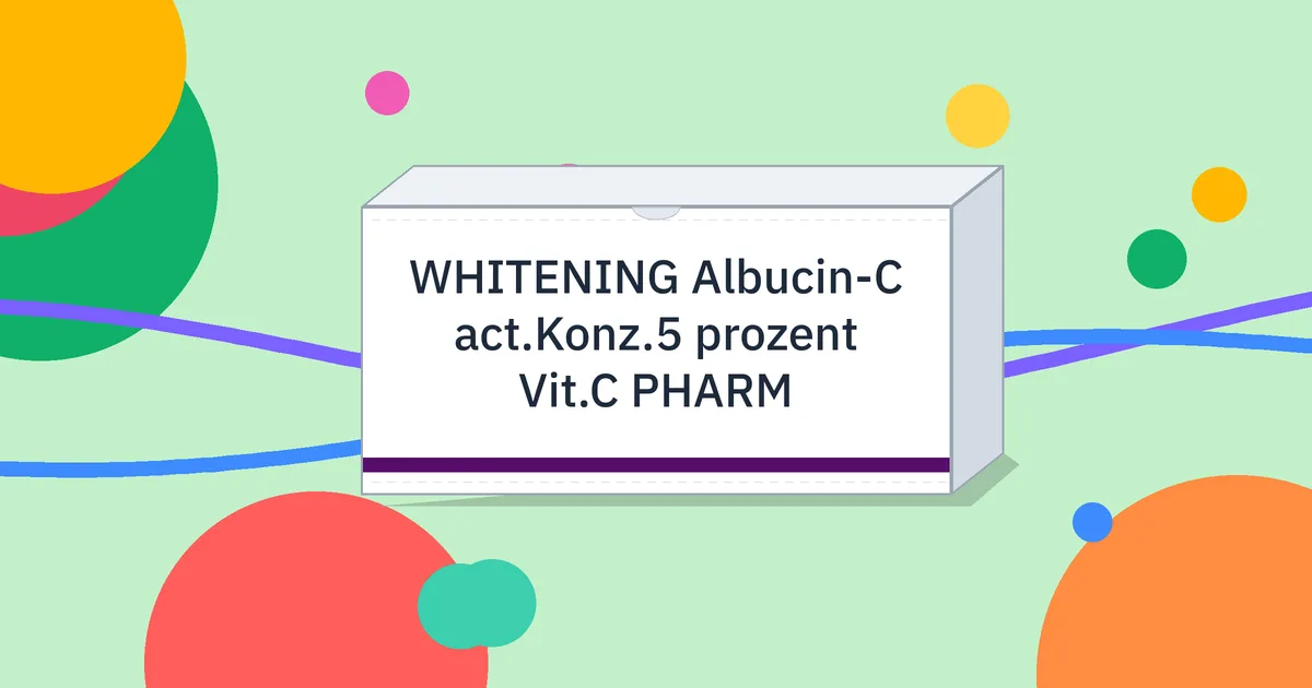 Symbolbild: Packung mit der Aufschrift WHITENING Albucin-C act.Konz.5 prozent Vit.C PHARM (PZN 16706564) – Verfügbarkeit und Bezug in Apotheken in Frankfurt am Main