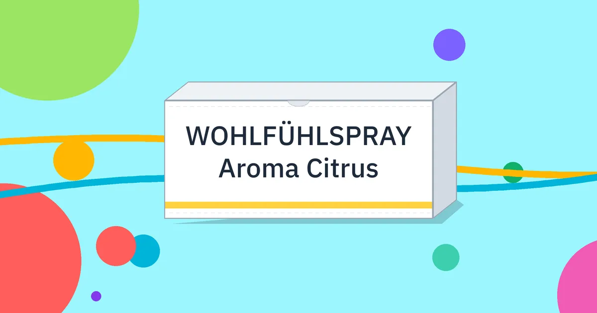 Symbolbild: Packung mit der Aufschrift WOHLFÜHLSPRAY Aroma Citrus (PZN 02448383) – Verfügbarkeit und Bezug in Apotheken in Frankfurt am Main