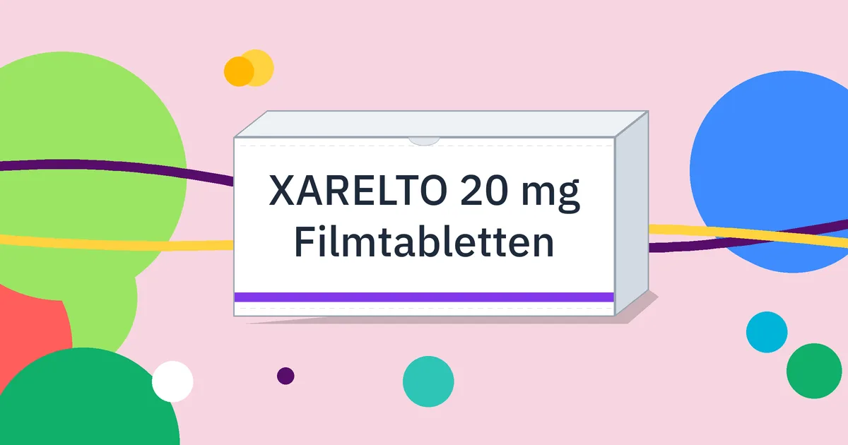 Symbolbild: Packung mit der Aufschrift XARELTO 20 mg Filmtabletten (PZN 15433785) – Verfügbarkeit und Bezug in Apotheken in Frankfurt am Main