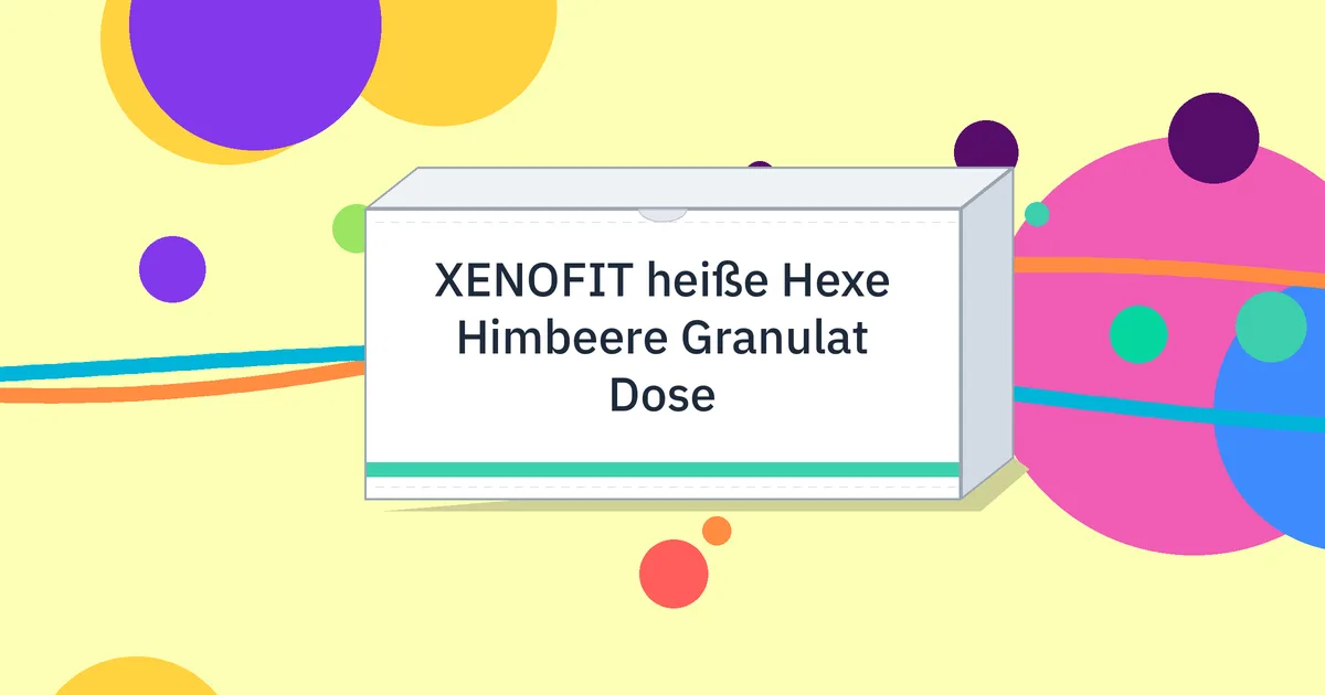 Symbolbild: Packung mit der Aufschrift XENOFIT heiße Hexe Himbeere Granulat Dose (PZN 01467237) – Verfügbarkeit und Bezug in Apotheken in Frankfurt am Main