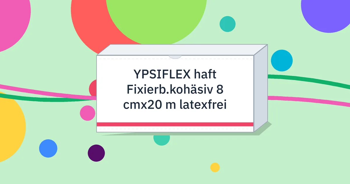 Symbolbild: Packung mit der Aufschrift YPSIFLEX haft Fixierb.kohäsiv 8 cmx20 m latexfrei (PZN 20945501) – Verfügbarkeit und Bezug in Apotheken in Frankfurt am Main