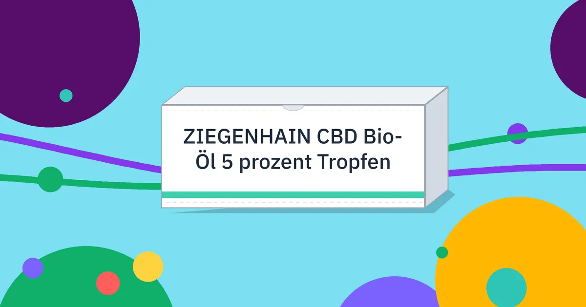 Symbolbild: Packung mit der Aufschrift ZIEGENHAIN CBD Bio-Öl 5 prozent Tropfen (PZN 18004174) – Verfügbarkeit und Bezug in Apotheken in Frankfurt am Main