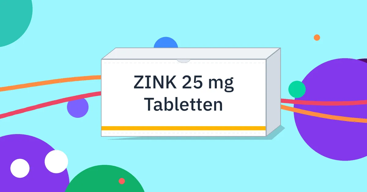 Symbolbild: Packung mit der Aufschrift ZINK 25 mg Tabletten (PZN 17605061) – Verfügbarkeit und Bezug in Apotheken in Frankfurt am Main
