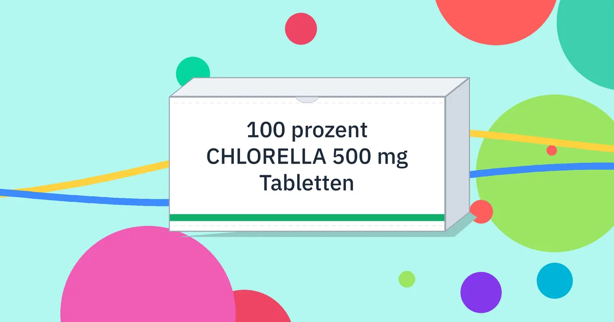 Symbolbild: Packung mit der Aufschrift 100 prozent CHLORELLA 500 mg Tabletten (PZN 14167005) – Verfügbarkeit und Bezug in Apotheken in Frankfurt am Main