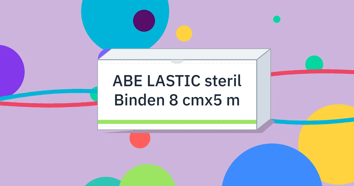 Symbolbild: Packung mit der Aufschrift ABE LASTIC steril Binden 8 cmx5 m (PZN 13655659) – Verfügbarkeit und Bezug in Apotheken in Frankfurt am Main