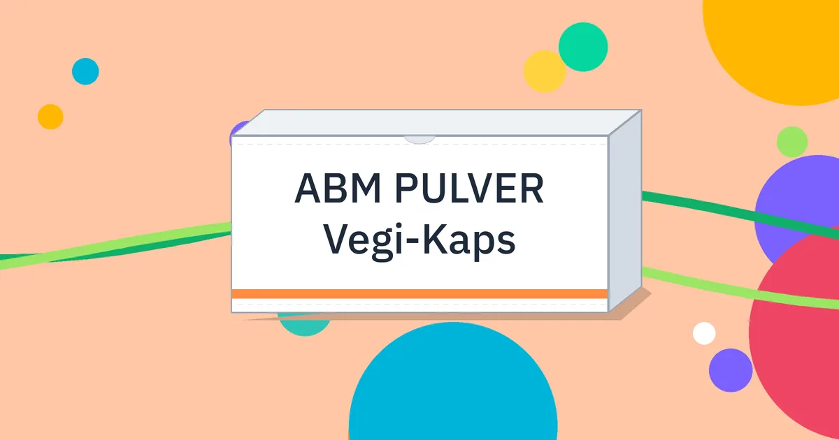 Symbolbild: Packung mit der Aufschrift ABM PULVER Vegi-Kaps (PZN 06432692) – Verfügbarkeit und Bezug in Apotheken in Frankfurt am Main
