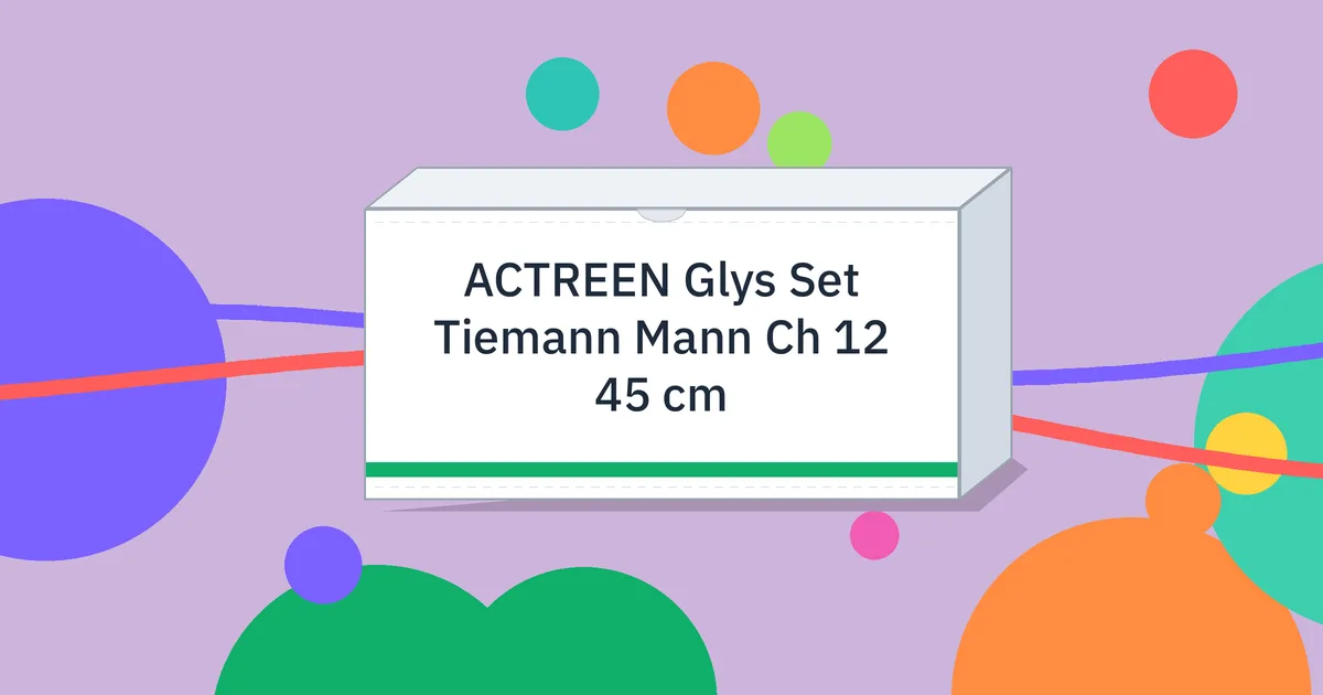 Symbolbild: Packung mit der Aufschrift ACTREEN Glys Set Tiemann Mann Ch 12 45 cm (PZN 00588424) – Verfügbarkeit und Bezug in Apotheken in Frankfurt am Main