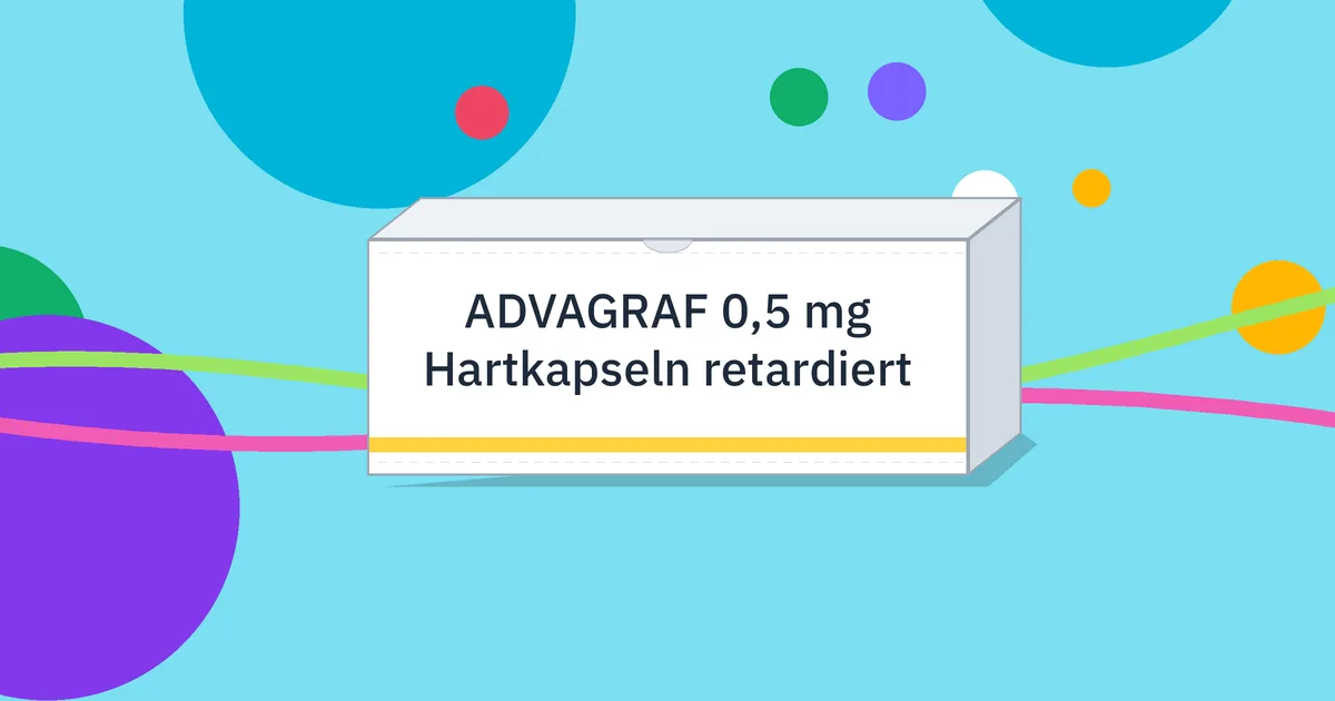 Symbolbild: Packung mit der Aufschrift ADVAGRAF 0,5 mg Hartkapseln retardiert (PZN 02293727) – Verfügbarkeit und Bezug in Apotheken in Frankfurt am Main