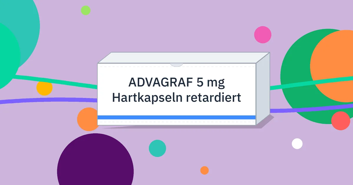 Symbolbild: Packung mit der Aufschrift ADVAGRAF 5 mg Hartkapseln retardiert (PZN 17400502) – Verfügbarkeit und Bezug in Apotheken in Frankfurt am Main
