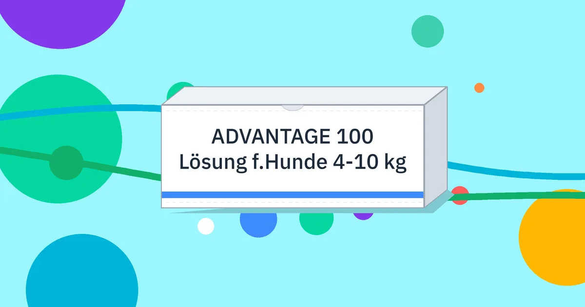 Symbolbild: Packung mit der Aufschrift ADVANTAGE 100 Lösung f.Hunde 4-10 kg (PZN 08613311) – Verfügbarkeit und Bezug in Apotheken in Frankfurt am Main