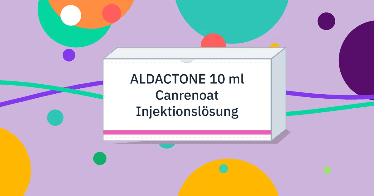 Symbolbild: Packung mit der Aufschrift ALDACTONE 10 ml Canrenoat Injektionslösung (PZN 02471293) – Verfügbarkeit und Bezug in Apotheken in Frankfurt am Main