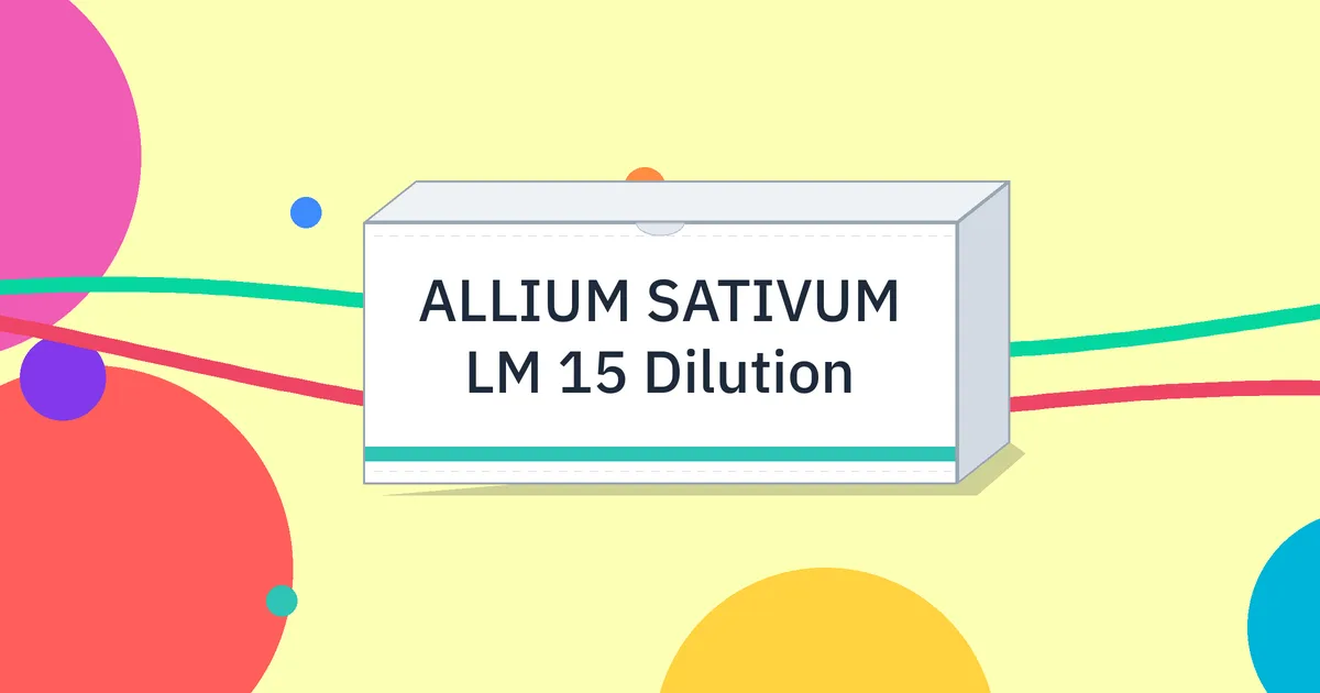 Symbolbild: Packung mit der Aufschrift ALLIUM SATIVUM LM 15 Dilution (PZN 13311581) – Verfügbarkeit und Bezug in Apotheken in Frankfurt am Main