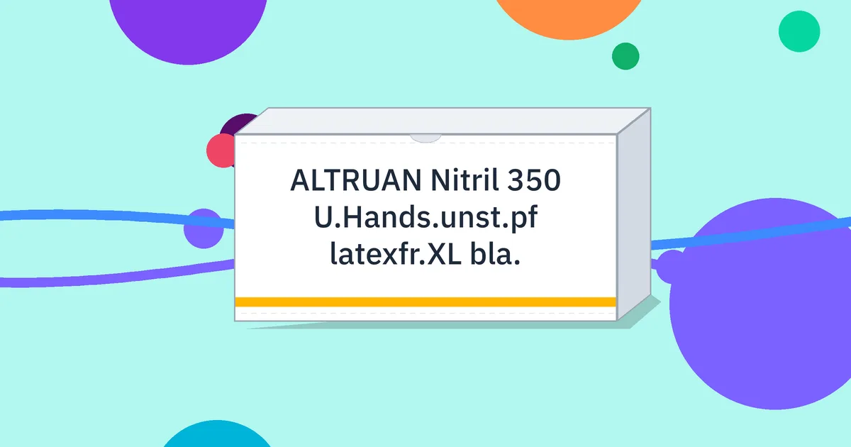 Symbolbild: Packung mit der Aufschrift ALTRUAN Nitril 350 U.Hands.unst.pf latexfr.XL bla. (PZN 20114467) – Verfügbarkeit und Bezug in Apotheken in Frankfurt am Main