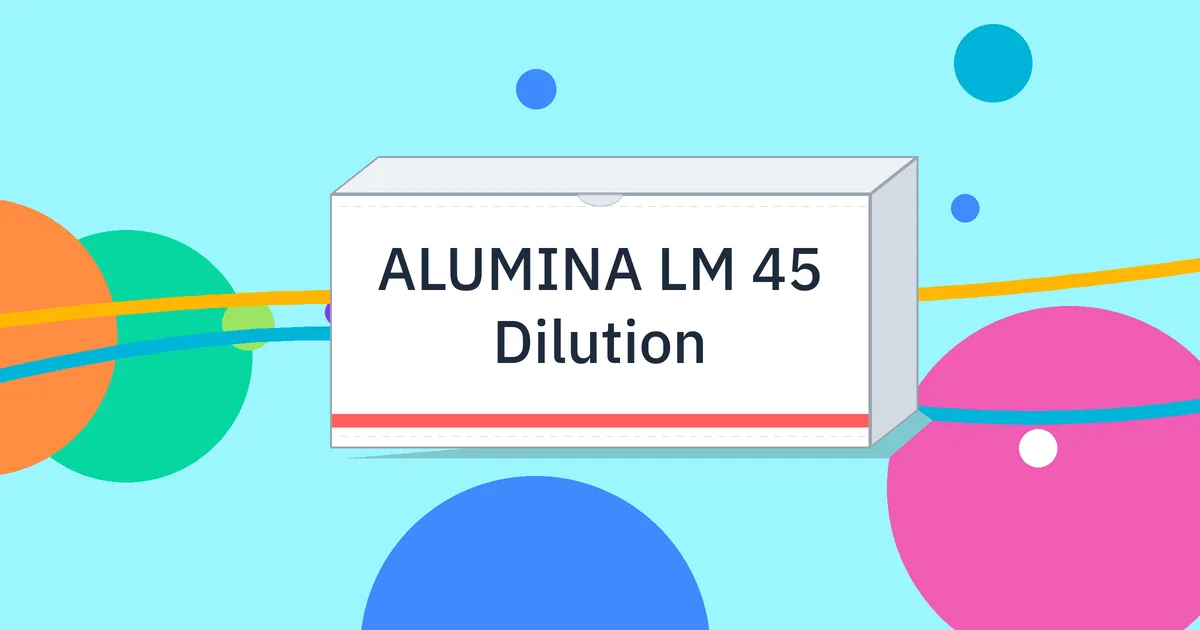 Symbolbild: Packung mit der Aufschrift ALUMINA LM 45 Dilution (PZN 12758676) – Verfügbarkeit und Bezug in Apotheken in Frankfurt am Main