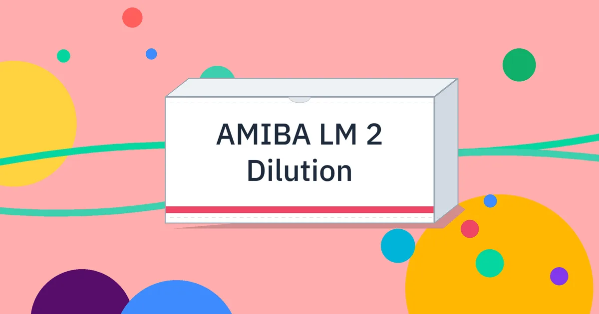 Symbolbild: Packung mit der Aufschrift AMIBA LM 2 Dilution (PZN 13318436) – Verfügbarkeit und Bezug in Apotheken in Frankfurt am Main