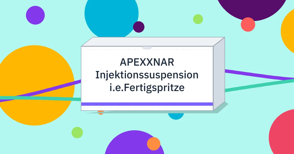 Symbolbild: Packung mit der Aufschrift APEXXNAR Injektionssuspension i.e.Fertigspritze (PZN 19053619) – Verfügbarkeit und Bezug in Apotheken in Frankfurt am Main