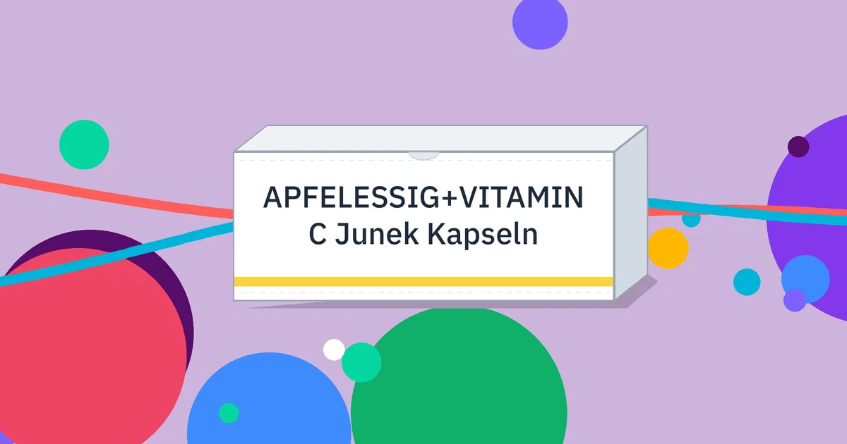 Symbolbild: Packung mit der Aufschrift APFELESSIG+VITAMIN C Junek Kapseln (PZN 07078844) – Verfügbarkeit und Bezug in Apotheken in Frankfurt am Main