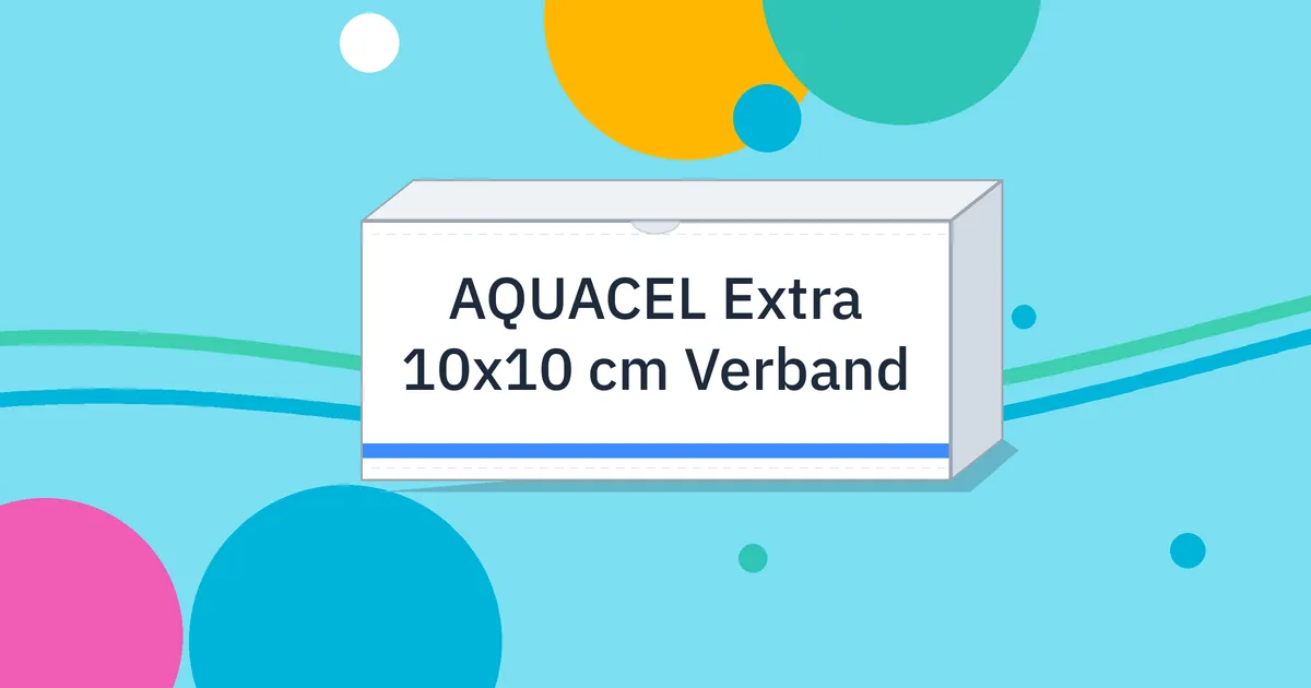 Symbolbild: Packung mit der Aufschrift AQUACEL Extra 10x10 cm Verband (PZN 12565026) – Verfügbarkeit und Bezug in Apotheken in Frankfurt am Main