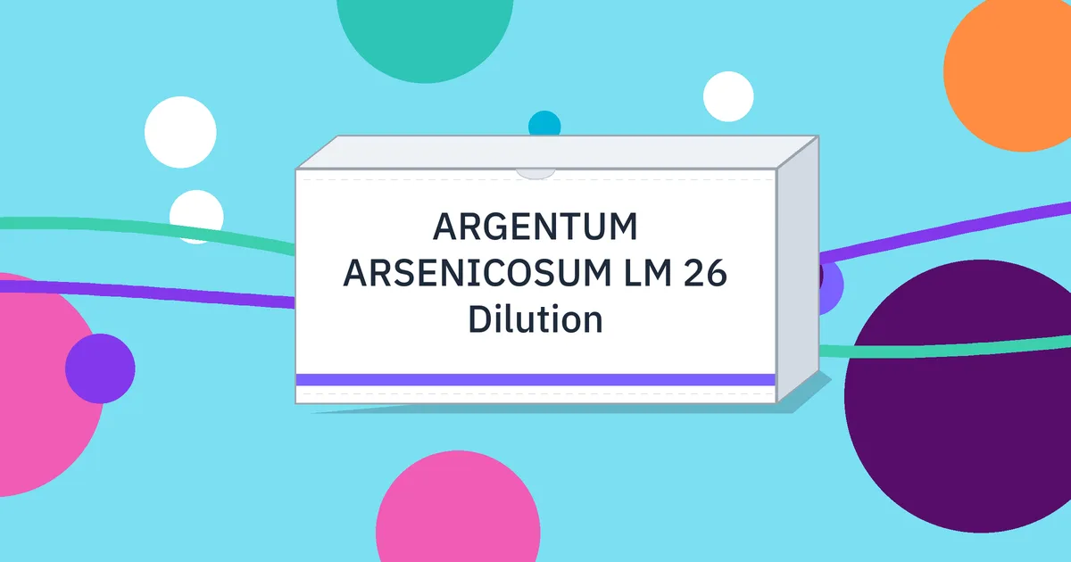 Symbolbild: Packung mit der Aufschrift ARGENTUM ARSENICOSUM LM 26 Dilution (PZN 12767072) – Verfügbarkeit und Bezug in Apotheken in Frankfurt am Main