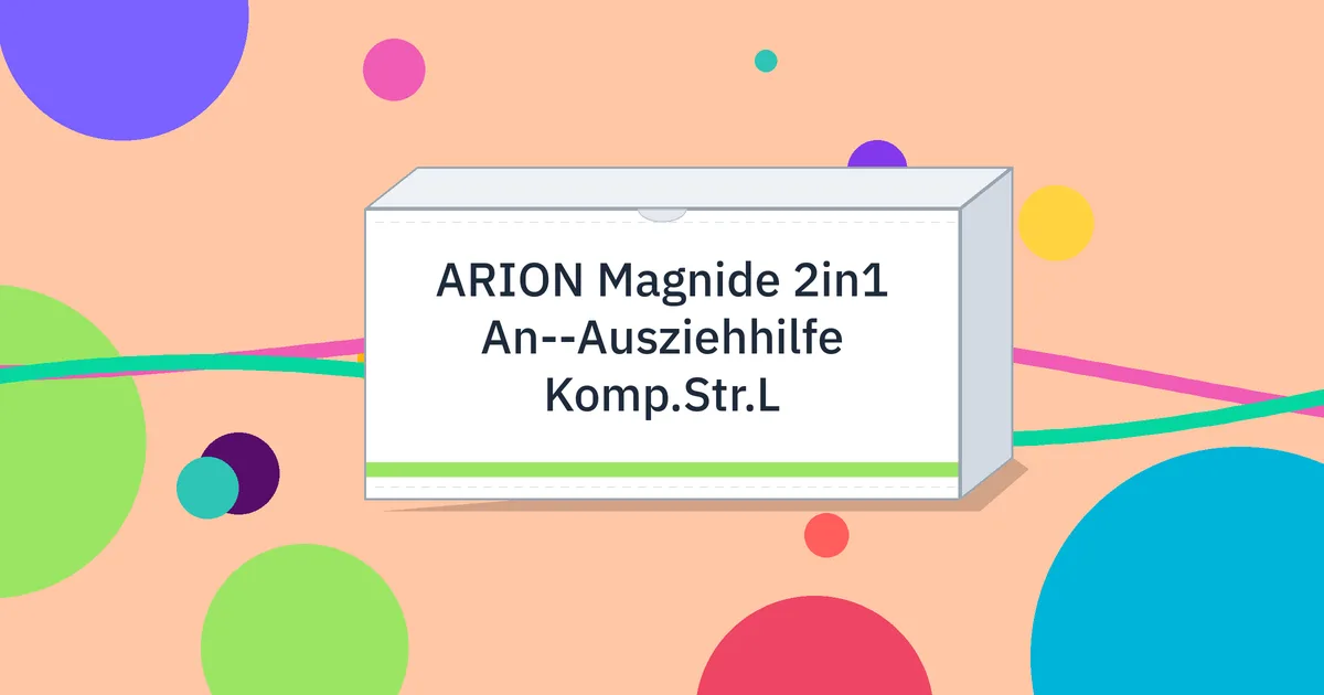 Symbolbild: Packung mit der Aufschrift ARION Magnide 2in1 An--Ausziehhilfe Komp.Str.L (PZN 19230116) – Verfügbarkeit und Bezug in Apotheken in Frankfurt am Main