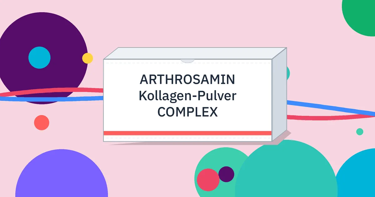 Symbolbild: Packung mit der Aufschrift ARTHROSAMIN Kollagen-Pulver COMPLEX (PZN 16958478) – Verfügbarkeit und Bezug in Apotheken in Frankfurt am Main