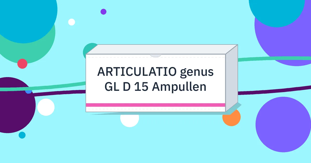 Symbolbild: Packung mit der Aufschrift ARTICULATIO genus GL D 15 Ampullen (PZN 03353319) – Verfügbarkeit und Bezug in Apotheken in Frankfurt am Main