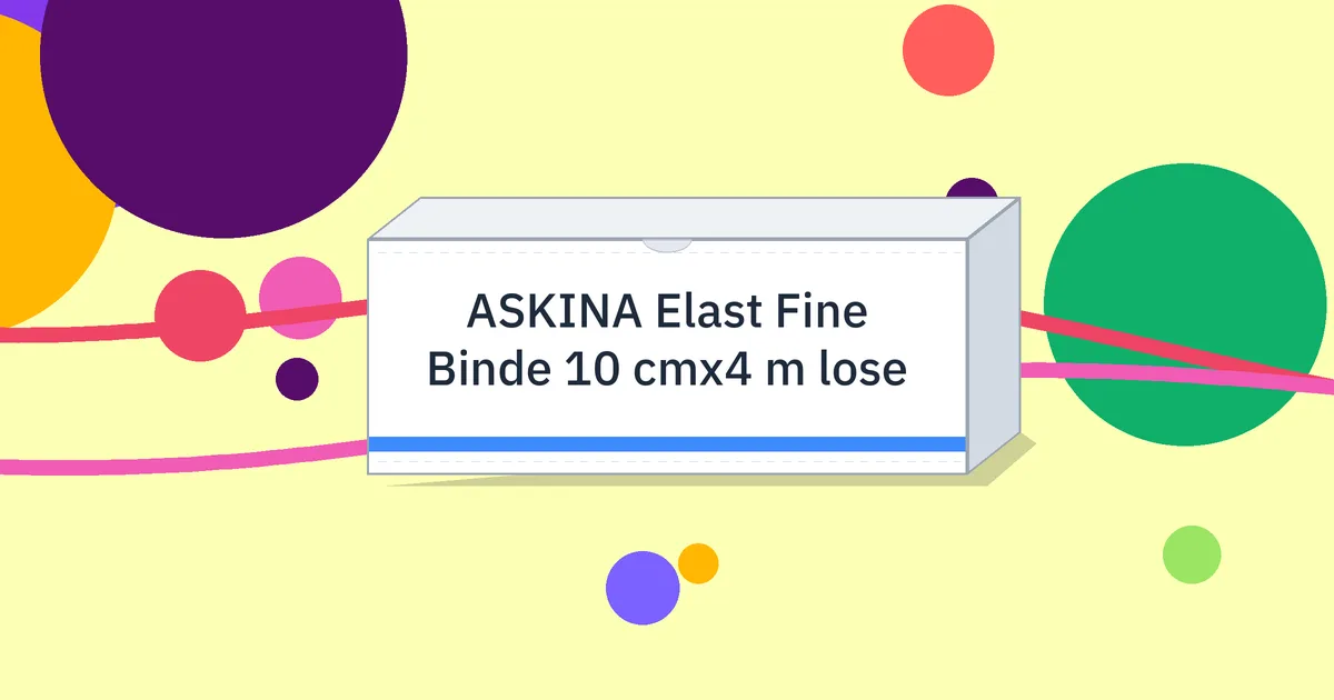 Symbolbild: Packung mit der Aufschrift ASKINA Elast Fine Binde 10 cmx4 m lose (PZN 06338668) – Verfügbarkeit und Bezug in Apotheken in Frankfurt am Main