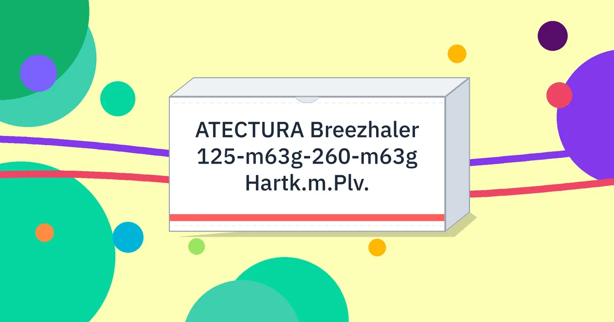 Symbolbild: Packung mit der Aufschrift ATECTURA Breezhaler 125-m63g-260-m63g Hartk.m.Plv. (PZN 17396025) – Verfügbarkeit und Bezug in Apotheken in Frankfurt am Main