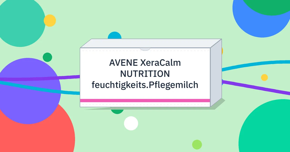 Symbolbild: Packung mit der Aufschrift AVENE XeraCalm NUTRITION feuchtigkeits.Pflegemilch (PZN 17550911) – Verfügbarkeit und Bezug in Apotheken in Frankfurt am Main