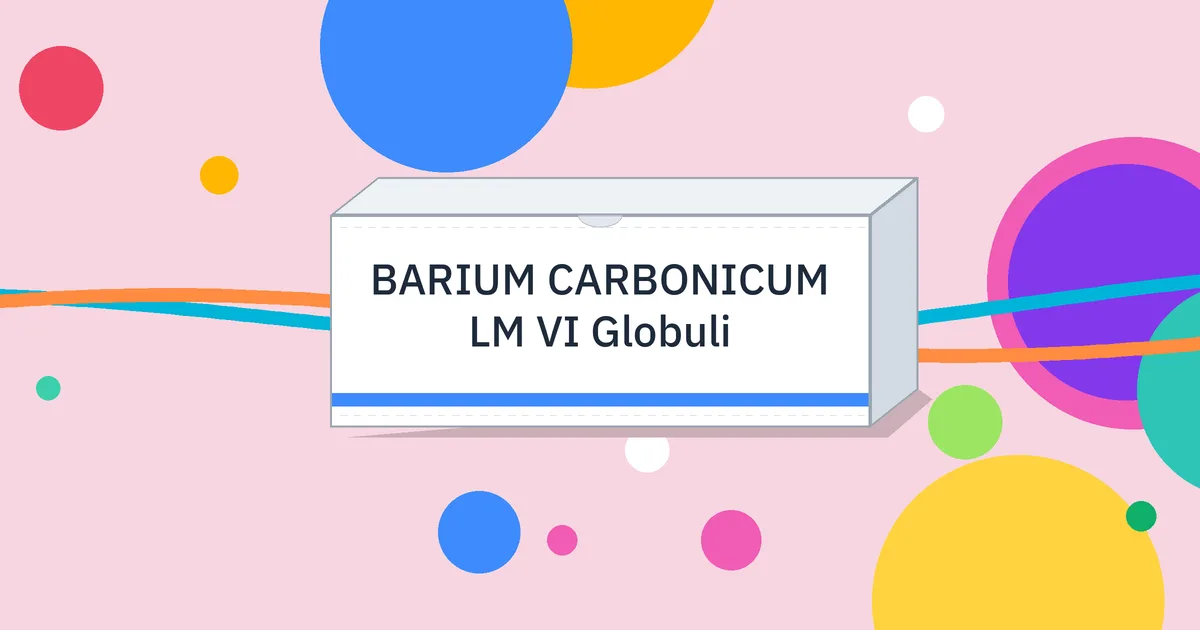 Symbolbild: Packung mit der Aufschrift BARIUM CARBONICUM LM VI Globuli (PZN 02658755) – Verfügbarkeit und Bezug in Apotheken in Frankfurt am Main