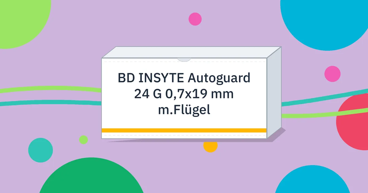 Symbolbild: Packung mit der Aufschrift BD INSYTE Autoguard 24 G 0,7x19 mm m.Flügel (PZN 01318632) – Verfügbarkeit und Bezug in Apotheken in Frankfurt am Main