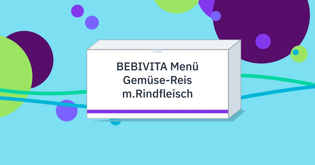 Symbolbild: Packung mit der Aufschrift BEBIVITA Menü Gemüse-Reis m.Rindfleisch (PZN 16936175) – Verfügbarkeit und Bezug in Apotheken in Frankfurt am Main