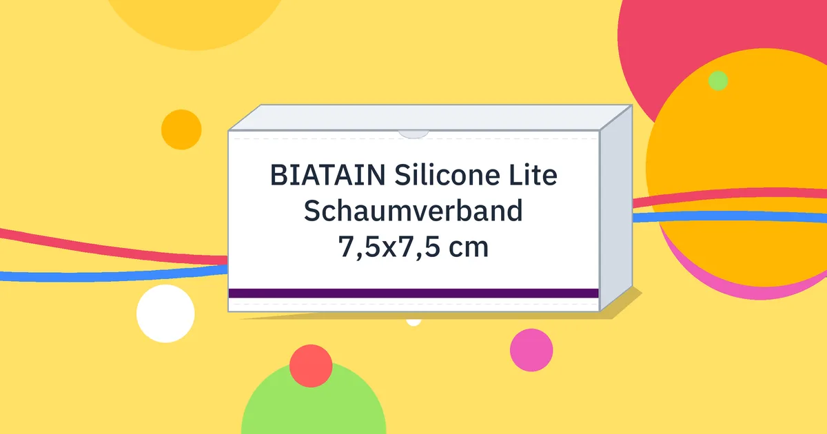 Symbolbild: Packung mit der Aufschrift BIATAIN Silicone Lite Schaumverband 7,5x7,5 cm (PZN 10306792) – Verfügbarkeit und Bezug in Apotheken in Frankfurt am Main